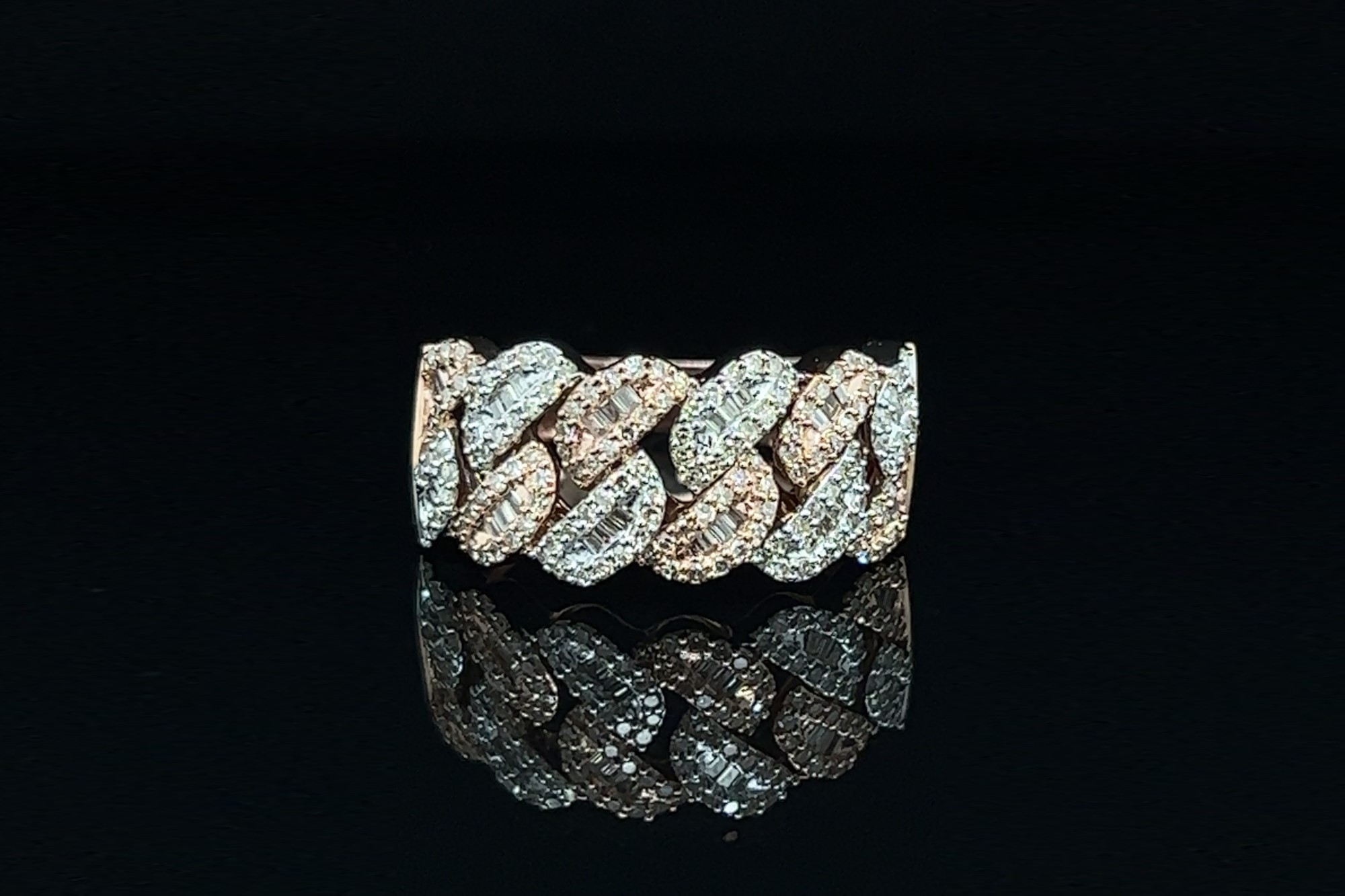 Two Tone Cuban Ring - Divault Deluxe