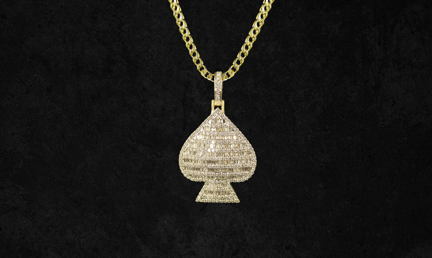 Ace of Spades Diamond Pendant - Divault Deluxe